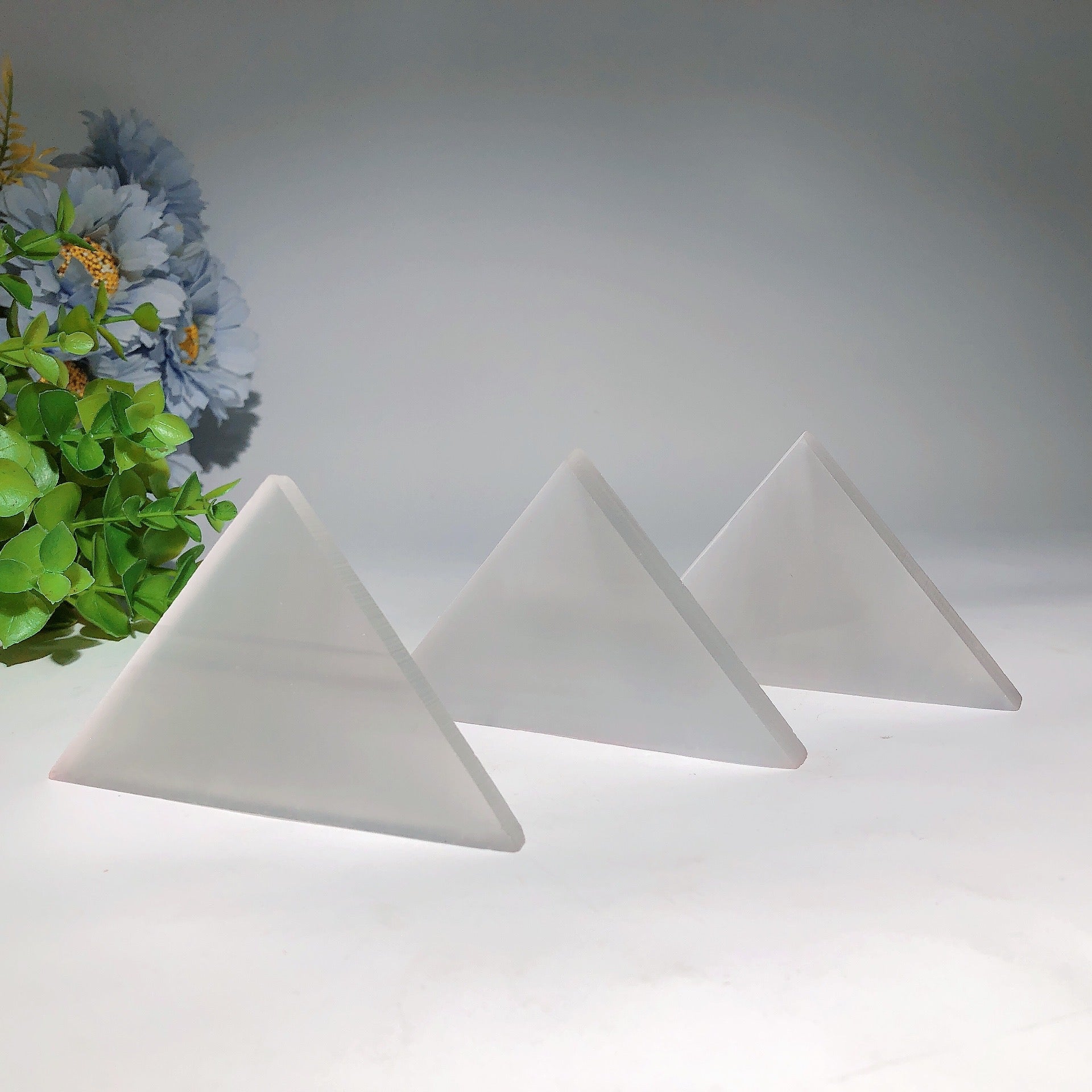 3.8" Selenite Triangle Slab Crystal Healing Bulk Wholesale