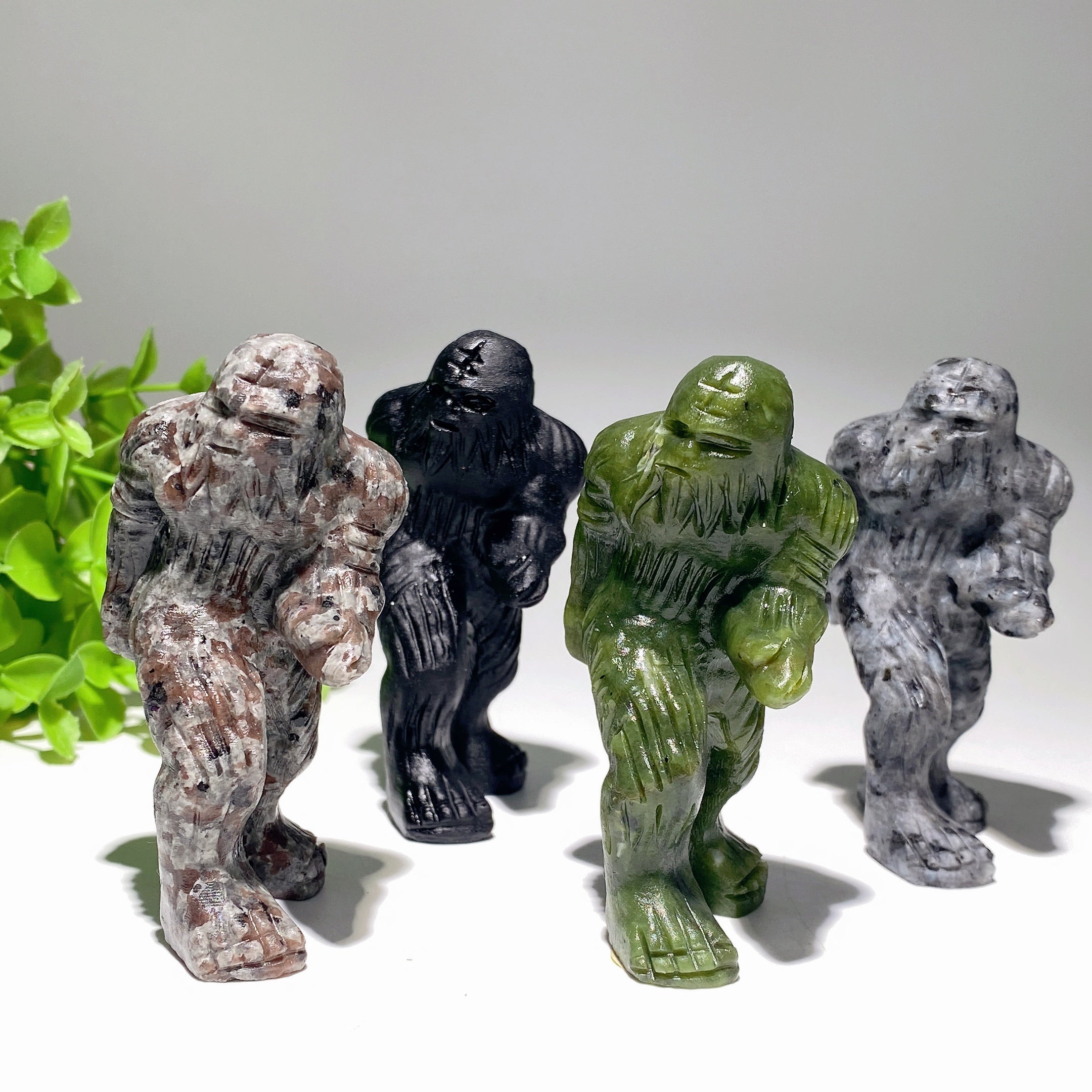 3.2" Mixed Crystal Sasquatch Carvings Crystal Healing Bulk Wholesale