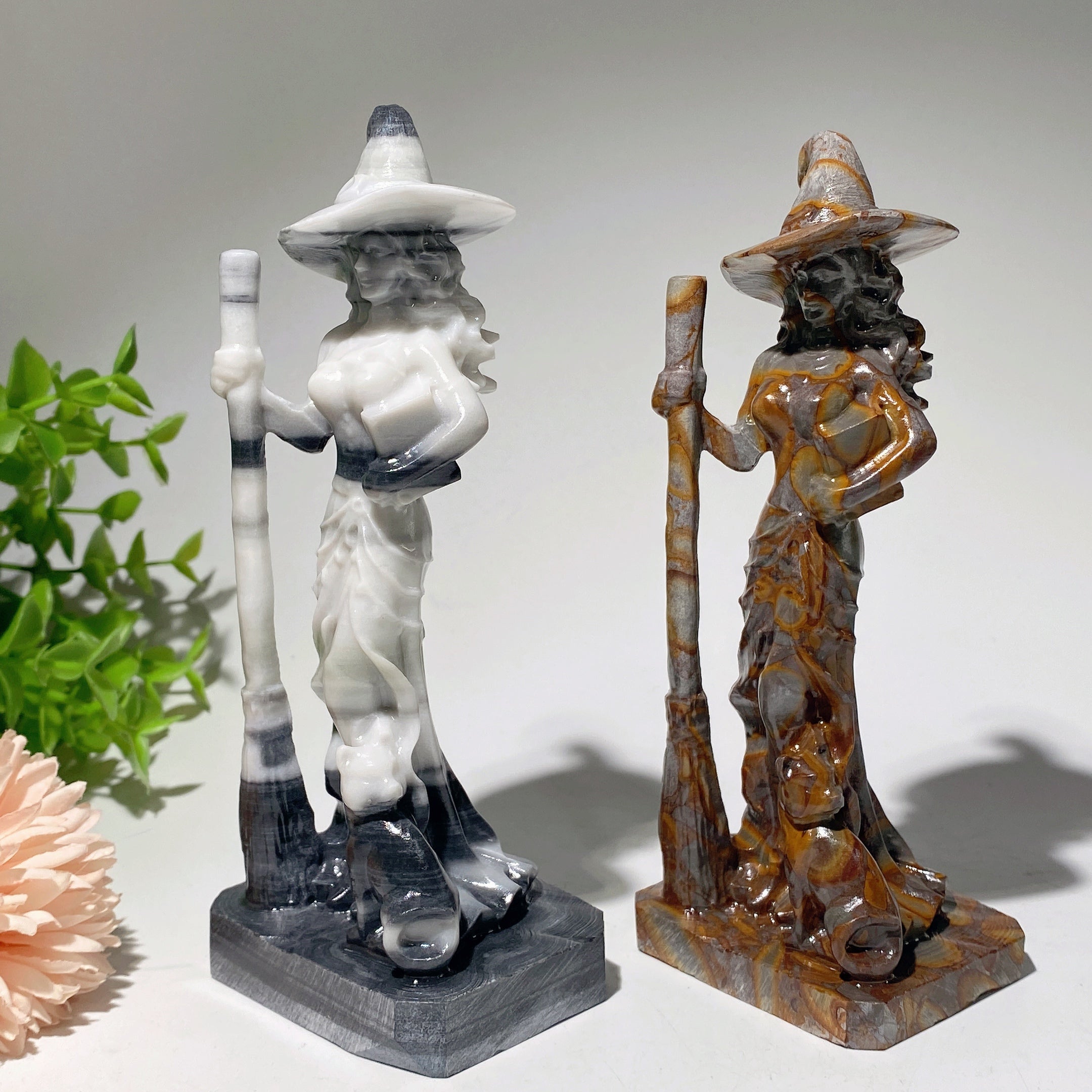 6.0" Taiji Stone Jade Witch Carvings Crystal Healing Bulk Wholesale