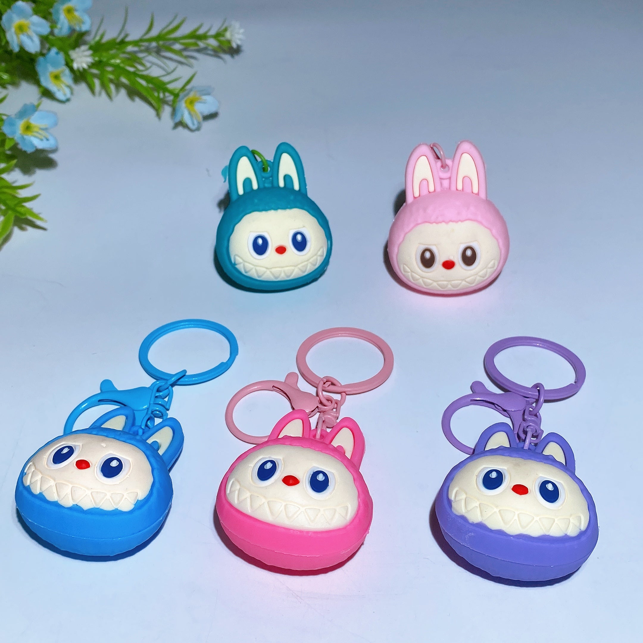 Resin Labubu Key Chain Crystal healing Bulk Wholesale